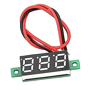 Sumklin Mini DC Voltmeter 2-Wire DC 2.5-30V Voltage Tester 8PCS 0.28 inch LED Panel 4 Colors Combined
