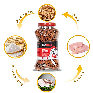 filomilo – Real Chicken Dog Biscuits - Lamb Flavour| Biscuits for Small Dogs | Biscuits for Medium Dogs | Biscuits for Large Dogs | Dog Treats - 17.63 oz (500 Grams)