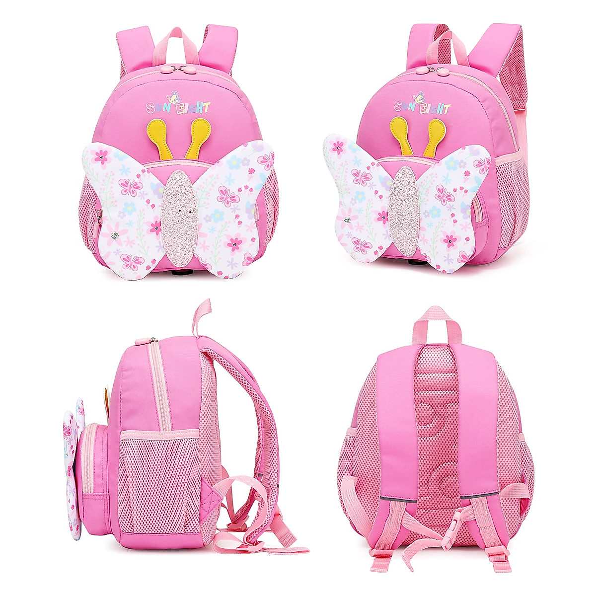 Toddler Backpack with Anti-Lost Harness Kids Backpack School Bag for Baby Girl Boy 1-5 Years(Butterfly)