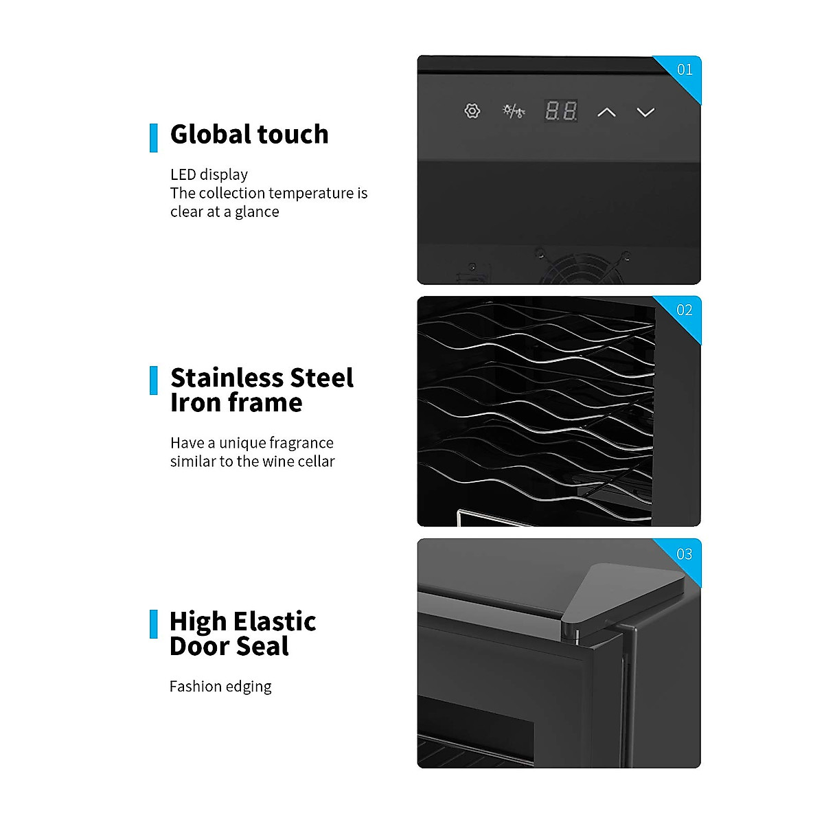 KUPPET 19 Bottles Wine Cooler/Fridge Beverage Refrigerator Small Mini Red & White Wine Cellar Beer Soda.Digital Temperature Display, Double-layer Glass Door, Quiet Operation Compressor