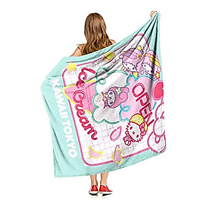 Northwest Sanrio Hello Kitty Silk Touch Throw Blanket, 50" x 60", Ice Cream Sign