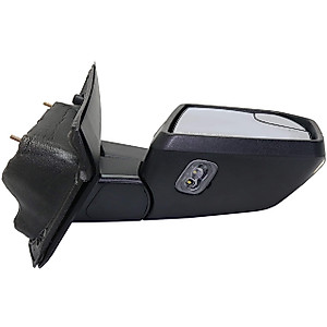 Kool Vue Right Power Heated Mirrors for Ford F-150 2015-2018 Manual Fold With Signal Light, Spotter Glass & Puddle Lamp; Without Memory & Auto-Dimming Textured Standard Cab, Up To 02/26/18