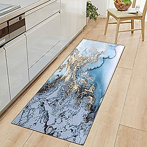 OPLJ Marble Printed Non Slip Entrance Door Bathroom Mat Carpet Kitchen Bedroom Bath Floor Mats Home Rugs Doormat Decor A8 60x180cm