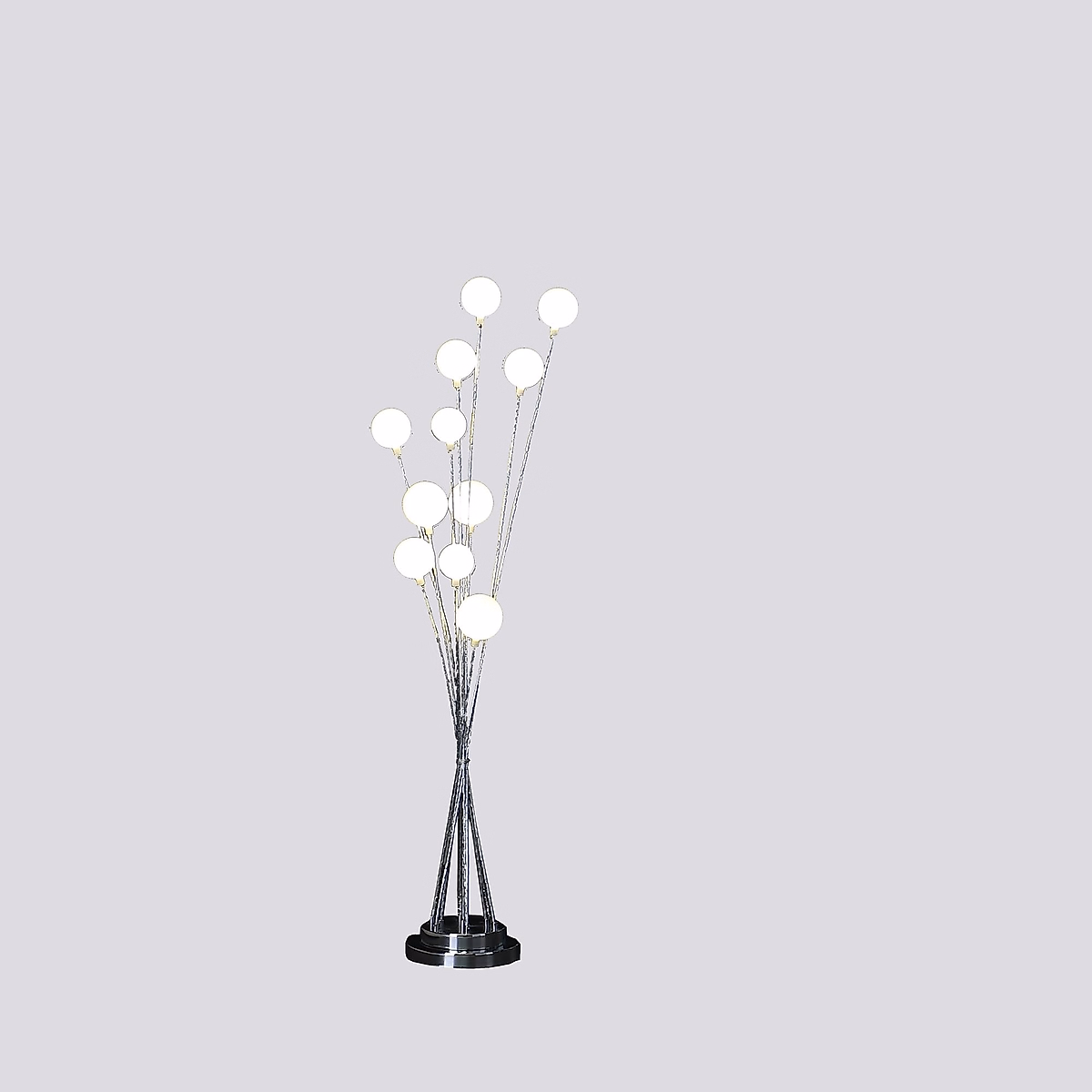 46" Chrome Multi Light Led Novelty Floor Lamp 46 X 9 Silver Modern Contemporary Black