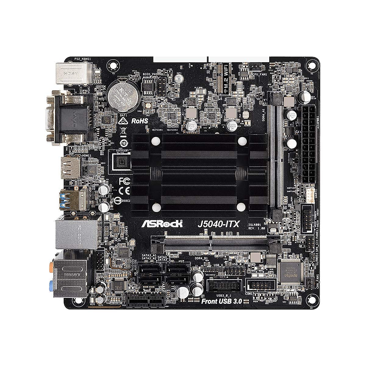 ASRock J5040-ITX Intel Quad-Core Processor J5040 Chipset Mini-ITX Motherboard