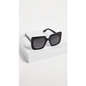 Gucci Women's GG Square Oversized Sunglasses, Black/Gradient Grey, One Size
