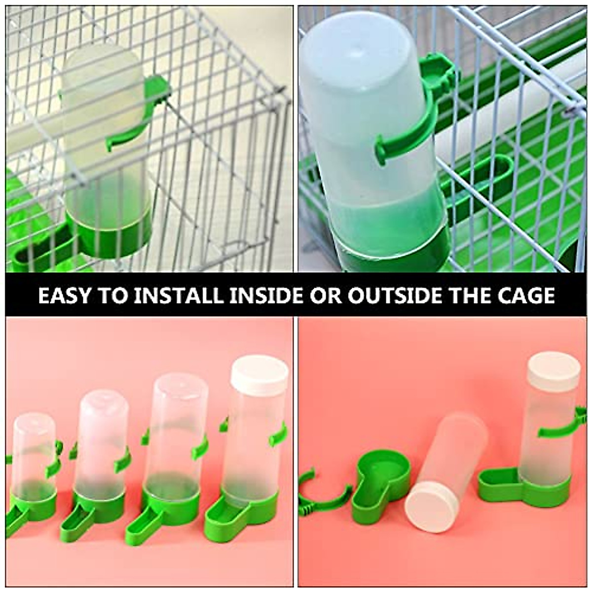 balacoo Bird Water Dispenser 20Pcs Automatic Bird Water Feeder Plastic Bird Water Dispenser Drinker Container Food Dispenser Hnging for Cage Pet Parrot Budgie Lovebirds Cockatiel Drinking Bird