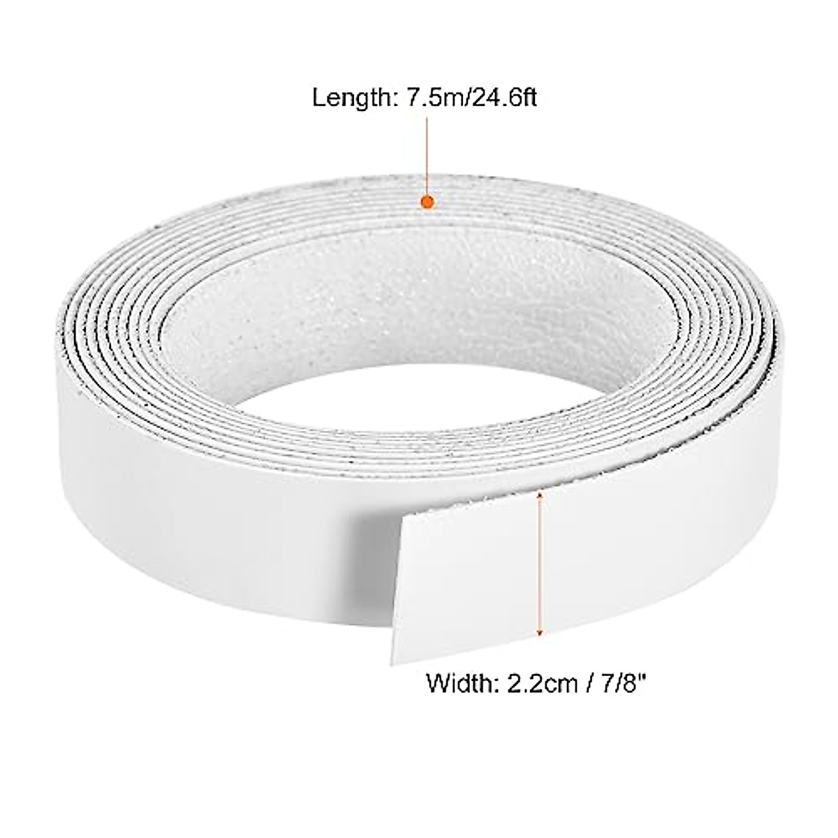 uxcell Edge Banding, 7/8 Inch x 24.6ft Pre-Glued Wood Veneer Edging Iron-on Flexible Edge Banding for Cabinet Repair Furniture Restoration, Matte White