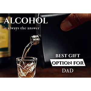 Dad Hip Flask, Flasks for Liquor, Stainless Steel Flask (Black 6oz) Father's Day, Birthday, Christmas, Retirement Gifts for Dad, Best Dad Ever, Onebttl