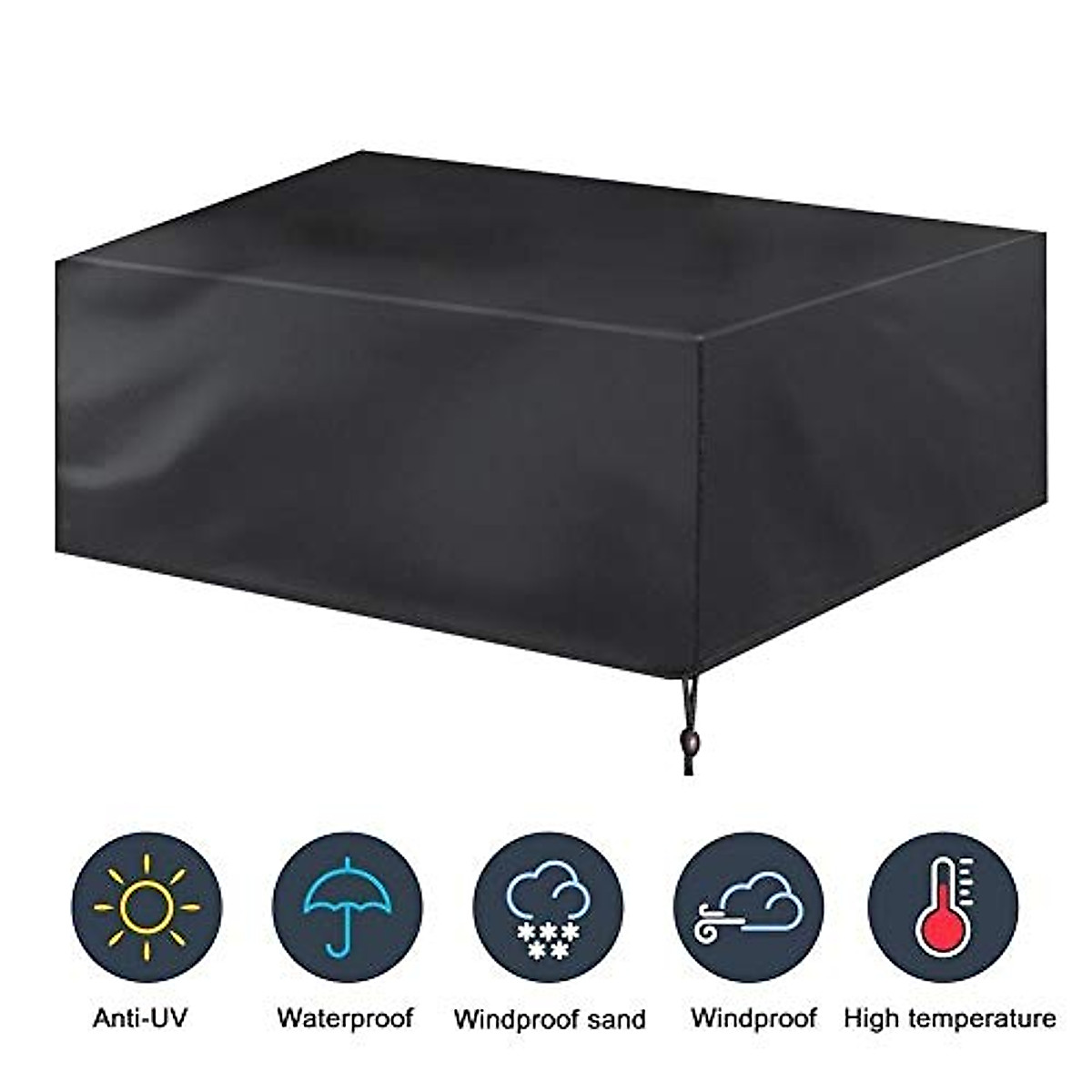 Furniture dust Proof Cover Outdoor Garden Oxford Cloth Waterproof Table Chair Dust Cover,Black (170 * 94 * 70)