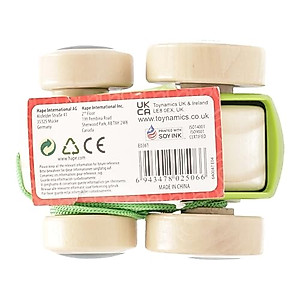 Hape Frog Pull-Along | Wooden Frog Fly Eating Pull Toddler Toy, 4.6 x 3.3 x 3.8 inches, Green