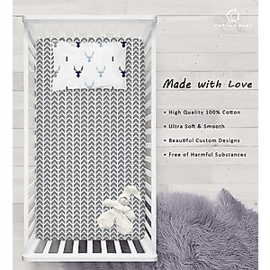 OptimaBaby Woodland Crib Sheets, Deer Fitted, 2 Count