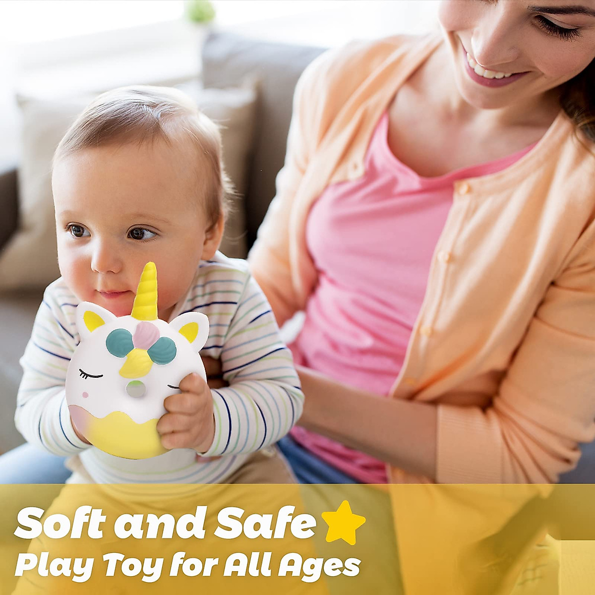 Anboor 4.5 Inches Squishies Unicorn Donut Kawaii Soft Slow Rising Scented Doughnut Squishies Stress Relief Kid Toys