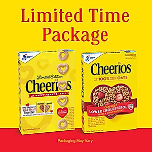 Cheerios Heart Healthy Cereal, Gluten Free Cereal with Whole Grain Oats, Family Size, 18 OZ