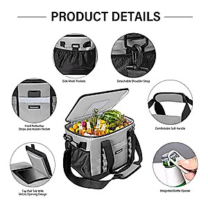 Famassi Cooler Bag 30/60 Cans, Collapsible Soft Cooler Insulated Leak Proof, Travel Cooler for Camping, Beach, Picnic, BBQ, Shopping, with Bottle Opener & Removable Shoulder Strap
