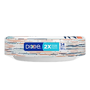 Dixie Large Paper Plates, 10 Inch, 86 Count, 2X Stronger, Microwave-Safe, Soak-Proof, Cut Resistant, Disposable Plates For Everyday Breakfast, Lunch, & Dinner Meals