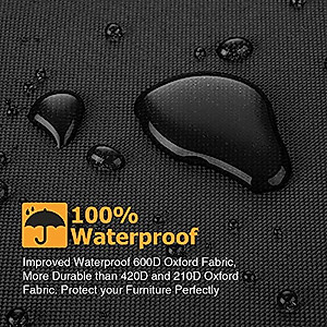 TENOVER Patio Furniture Covers,71" x 47" x 29" Larger Patio Rectangular Outdoor Covers of 600D Oxford Fabric with 4 Windproof Buckles Waterproof, Rain-Snow Proof Anti-UV