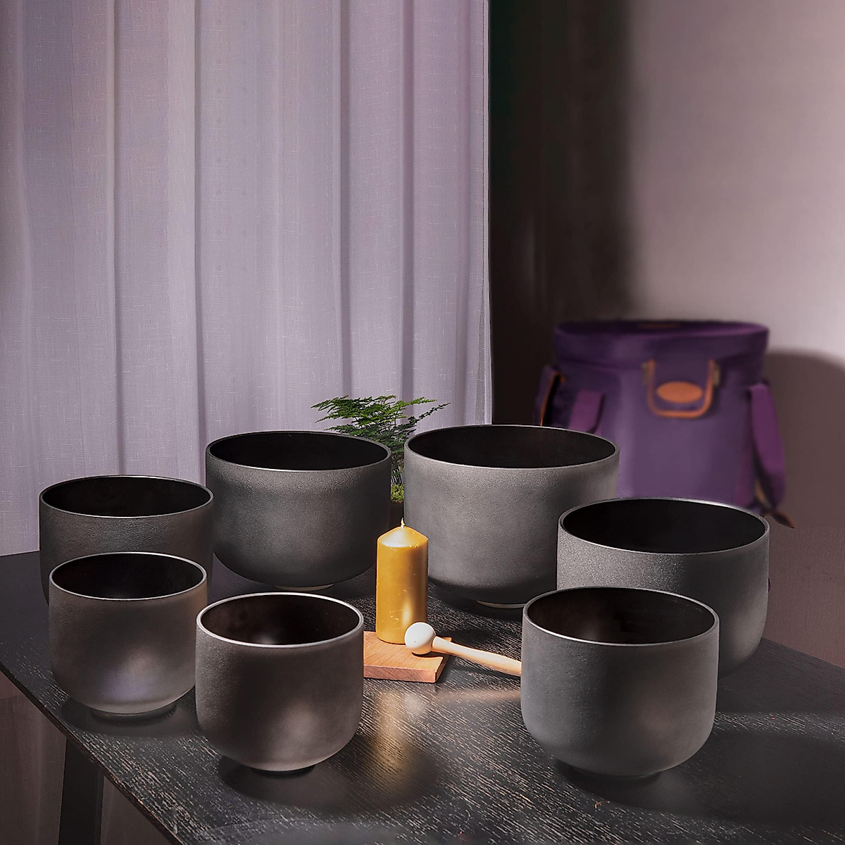 TOPFUND 10 inch F Note Crystal Singing Bowl Heart Chakra with Heavy Duty Carrying Case and Suede Mallet