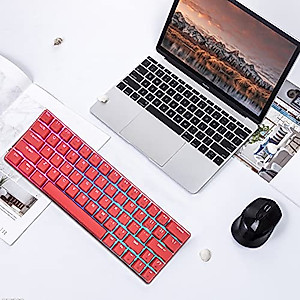 IEMUDJ CQ63 Mechanical Keyboard, Wired Bluetooth Gaming Keyboard, RGB Backlit, Brown Switch, Bluetooth 5.0, 63 Keys Layout, for Desktop, Laptop, Mac, Tablet, Smartphone, Gaming and Office
