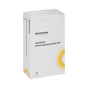 McKesson Deluxe Pocket Aneroid Sphygmomanometer, Blood Pressure with Cuff, Orange, Adult Large, 1 Count