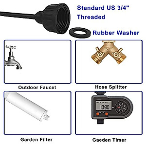 HEMYLU Misting Cooling System, 50FT (15M) Misting Line + 16 Brass Mist Nozzles + Quick Installation Kit Misting System for Outdoor Patio Garden Greenhouse