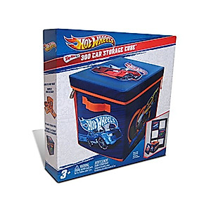 Hot Wheels Tara Toy Storage Box - Multicolor Cardboard Cube Holds Up To 300 Hot Wheels Cars, Storage And Play For Kids Age 3+