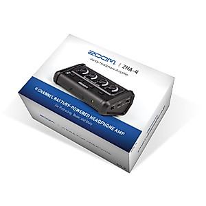 Zoom ZHA-4 Handy 4-Channel, Battery-Powered Headphone Amplifier with Volume & Mute Functionality, Portable, for Podcasting, Music, Productions, and More