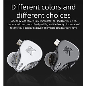 KZ DQ6 Array type three-unit dynamic in-Ear Headphone, HIFI Stereo Noise Isolating Sport IEM Wired Earphones/Earbuds/Headphones with Detachable Cable (without Mic, Grey)