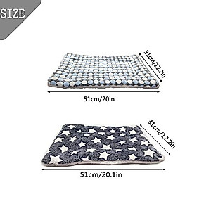 Bunny Warm Bed Mat Soft 20.1"x12.2" Hamster Plush Pad Small Animal Winter Sleep Bedding Mat Washable Bed House Nest Accessories for Bunny Hamster Guinea Pig Squirrel Hedgehog Chinchilla(2pcs)