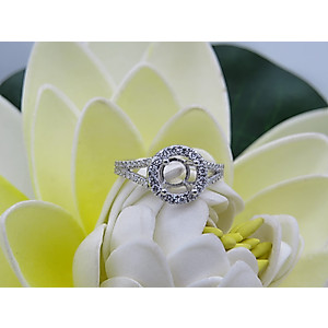 Dazzlingrock Collection 0.45 Carat (ctw) Round White Diamond Split Shank Semi Mount Engagement Ring for Her in 14K White Gold Size 5.5