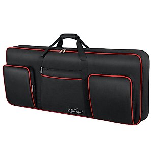 SNIGJAT 61 Key Keyboard Case Soft, Full Padded Piano Case with Handles and Adjustable Shoulder Straps, Waterproof Piano Keyboard Case with 3 Pockets for Accessories (Size: 39.5"x15.8"x4.8")
