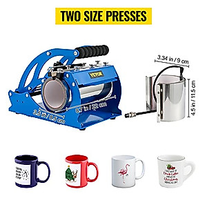 VEVOR Mug Heat Press, 20oz Tumbler Heat Press Machine, LCD Cup Press Machine with 2 Detachable Transfer Sublimation Mats for 11oz-20oz, DIY Presser for Coffee Skinny Tumblers, Silica-Gel Printing