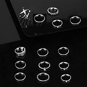 ONESING 93-109 Pcs Knuckle Rings for Women Stackable Rings Sets Bohemian Retro Vintage Joint Finger Gold and Sliver Rings Set for Women Men Hollow Carved Flowers