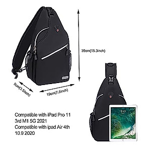 MOSISO Sling Backpack, Multipurpose Crossbody Shoulder Bag Travel Hiking Daypack & Hydration Pack Backpack, Light-Weight Compact Daypack Backpack Rucksack with 2 Liter Water Hydration Bladder