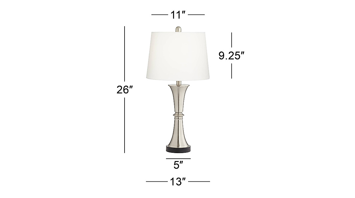 Modern 26-inch Table Lamps Set with USB Charging - Elegant Touch Control
