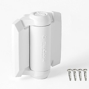 D&D Technologies TCA1S3WTS TruClose Regular Duty Gate Hinges for Self Closing Metal Gates Up to 66 lb (White, 2)