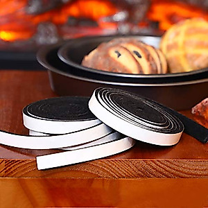 BBQ Gasket Black Grill Tape High Temp Grill Seal Self Stick Gasket, 7.5 Ft Length 1/8 Inch Thickness (2, 0.5 Inch Wide)
