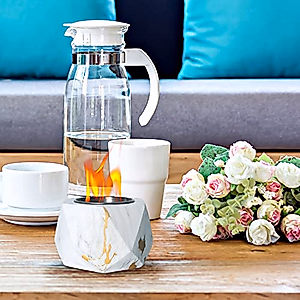 Tabletop Fire Pit Table Top Firepit Portable Mini Fire Pit Concrete Table Top Fireplace Fire Bowl Alcohol Ethanol Fueled Rubbing Smokeless Indoor Outdoor with Stainless Steel Burn Cups of GZGNEEVL