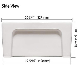 33 Inch White Farmhouse Sink-Hovheir 33x21 Fireclay Farmhouse Kitchen Sink Handcrafted Apron Front Farmhouse Sink Single Bowl Farm Sink White Farmers Sink Extra Deep Wide Curved Front Rustic Sink