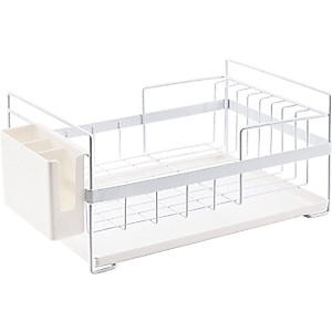 Plate Rack Draining Dish Rack Kitchen Storage Organizer Dish Drainer Drying Rack Kitchen Sink Holder Tray For Plates Bowl Shelf Pan Plate Holder (Color : White)