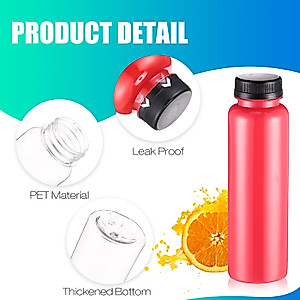 Tanlade 200 Pack Plastic Juice Bottles with Caps Clear Reusable Drink Containers with Caps Empty PET Beverages Bottles Bulk for Juicing Smoothies Drinking Beverages Fridge (Black, 10 oz)