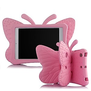 Ipad 5/6/Air/Air 2 Case,ER CHEN(TM) Kids Light Weight Cute Butterfly Design Shock Proof EVA Foam Series Case Compatible for Ipad 5/6/Air/Air 2(Pink)