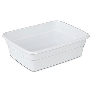 4SGM Sterilite Small White 8 Qt. Dish Pan - 14" L X 10.75" W X 4.5" H