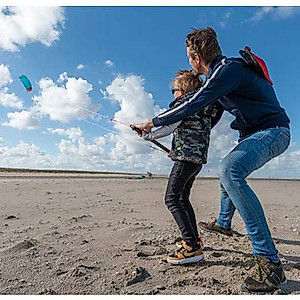 Peter Lynn Hype TR Foil Power 2-Line Control Bar Kiteboarding Trainer Kite w Leash Bundled with WindBone Kiteboarding Lifestyle Decals & Key Fob (2.4M Aqua/Black)