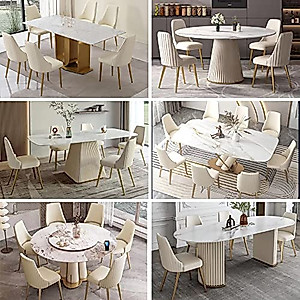 Runboll Modern Dinner Chairs Set of 2 PU Leather Accent Chairs with Metal Legs for Kitchen, Dining, Bedroom, Living Room