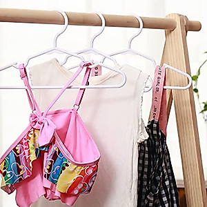 60 Pack Baby Hangers for Closet White Plastic Kids Hangers Clothes Hangers Non Slip Baby Hangers for Nursery Toddler Heavy Duty Clothing Hangers, Bulk