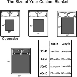 Custom Blankets with Photos Text Personalized Picture Blanket Full Size Soft Customized Flannel Throw Blanket Gifts for Birthday Christmas Family Husband Wife Mom Dad Friends