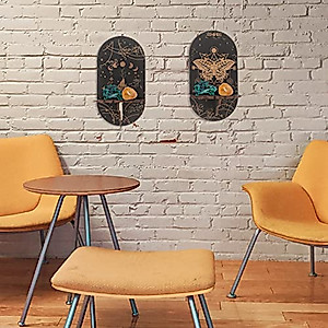Didiseaon 2pcs Crystal Shelf Butterfly Crystal Display Shelf Hand Moon Star Crystal Holder Wooden Floating Shelf Witch Stuff Stand for Rock Gemstones Meditation Spiritual Gift