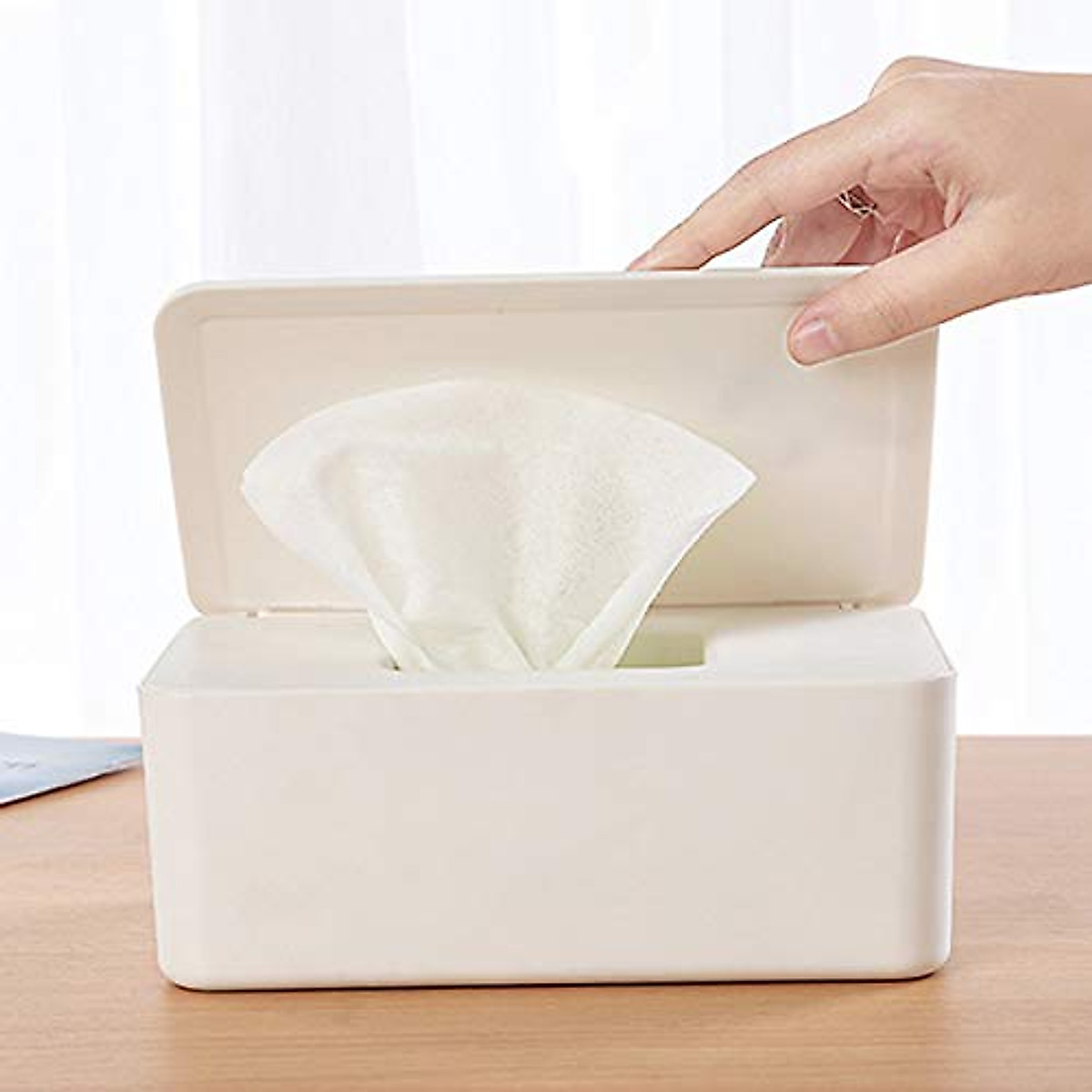 Wipes Dispenser,KinAndKen Baby Wipes Dispenser Refillable Wipe Container with Sealing Design,Keeps Wipes Fresh, One-Handed Operation. Non-Slip, Easy Open/Close Wipes Pouch Case