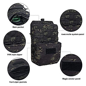 EXCELLENT ELITE SPANKER Tactical MOLLE Hydration Pack for 3L Hydration Water Bladder Molle Vest Accessory (Multicam Black)